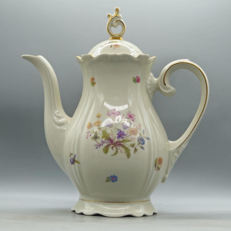 1970s Reichenbach Germany Porcelain Coffee Pot / Teapot | Vintage ...