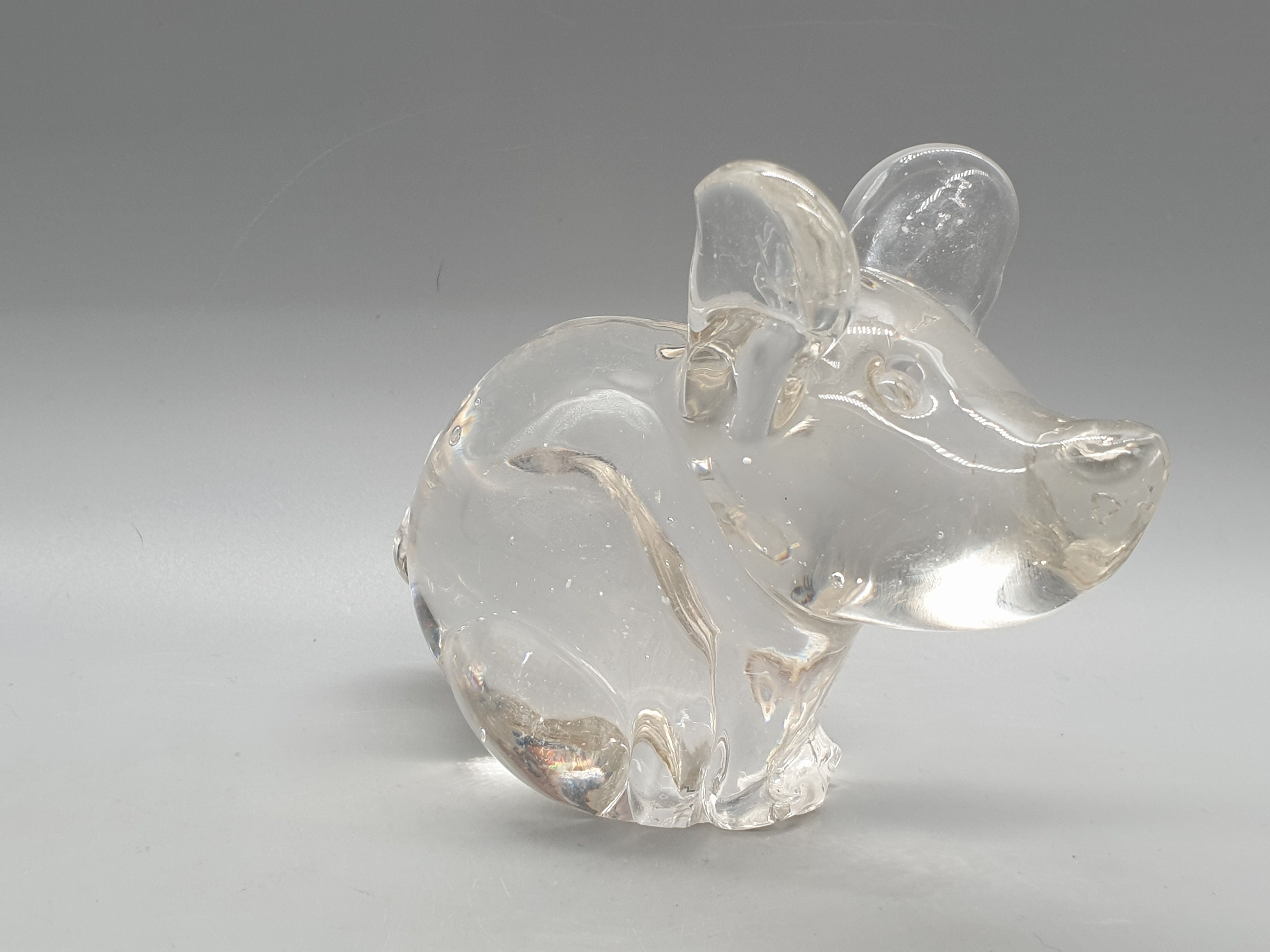 Vintage Glass Paperweight Mouse Figurine - Etsy