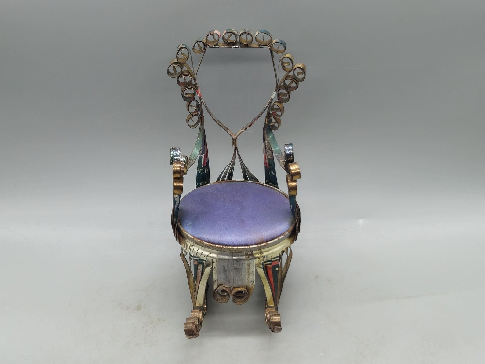 Vintage Miniature Metal Tin Can Rocking Chair - Etsy