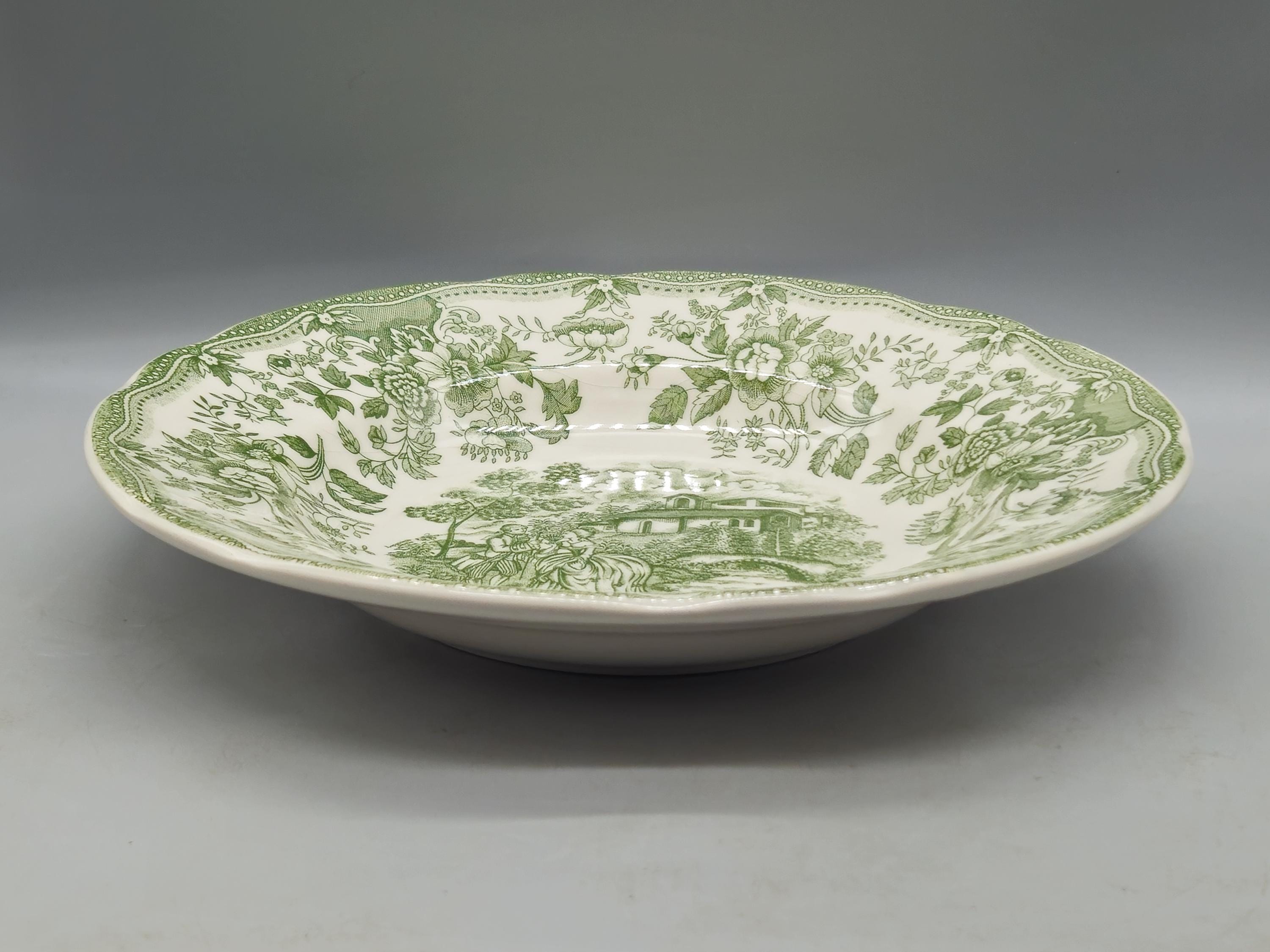 Vintage England Green Ironstone Bowl | Vintage English Pottery - Etsy