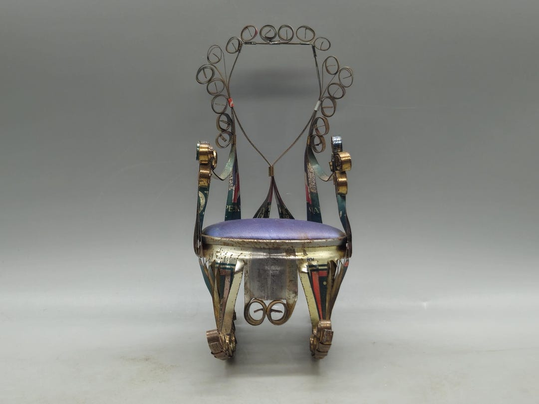 Vintage Miniature Metal Tin Can Rocking Chair - Etsy