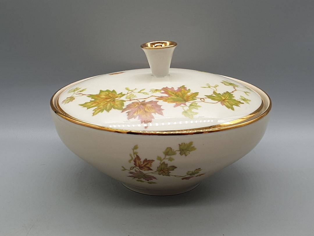 1960s Zeh, Scherzer Bavaria Dish With Lid & Gold, Floral Decorations ...