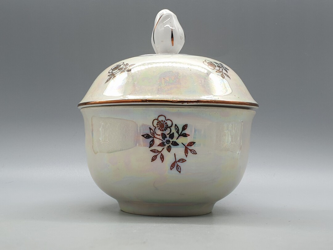 1970s Kahla GDR Sugar Bowl With Iridescent Coloured Pattern | Vintage East German Porcelain - Etsy