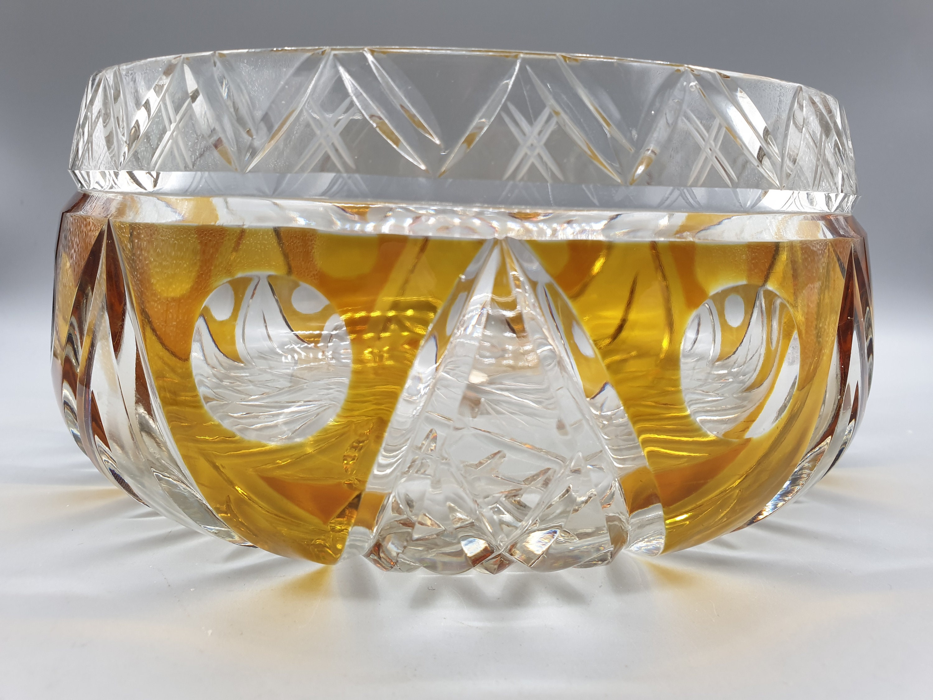 Vintage Echt Bleikristall Handgeschliffen Large Cut Glass Bowl With ...