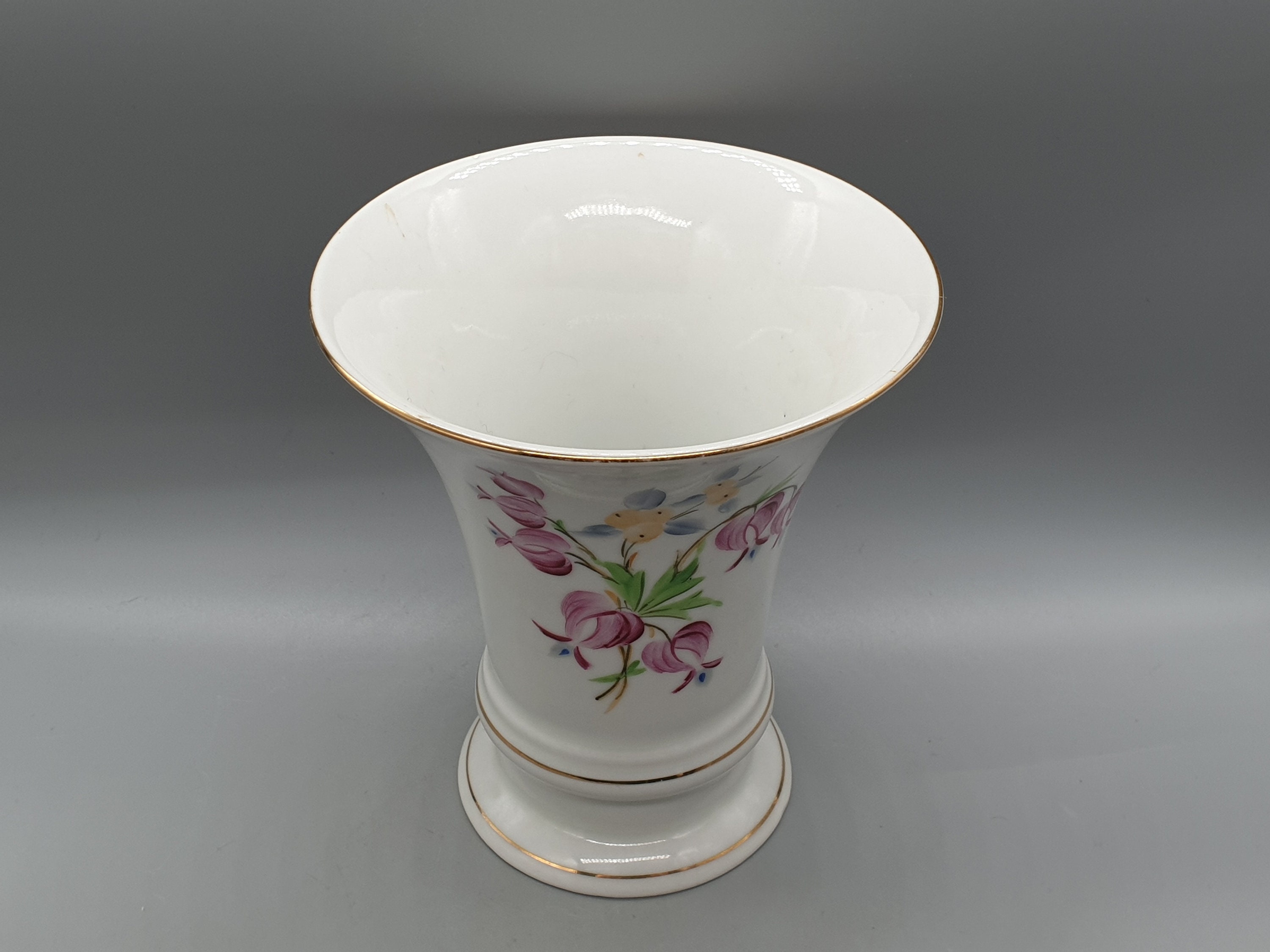 1950s Gebrüder Heubach Lichte Vase With Floral Decorations Vintage ...