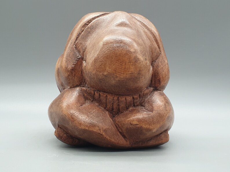 Vintage Wood Weeping Yogi Buddha Figure - Etsy