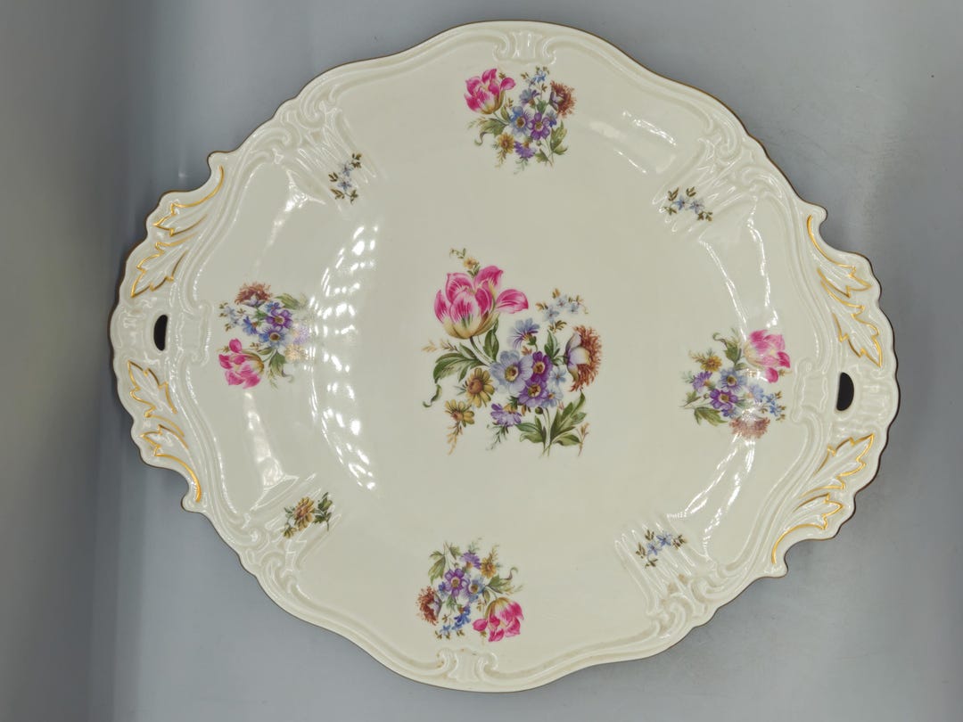 1970s Reichenbach Germany Large Porcelain Serving Tray / Platter ...