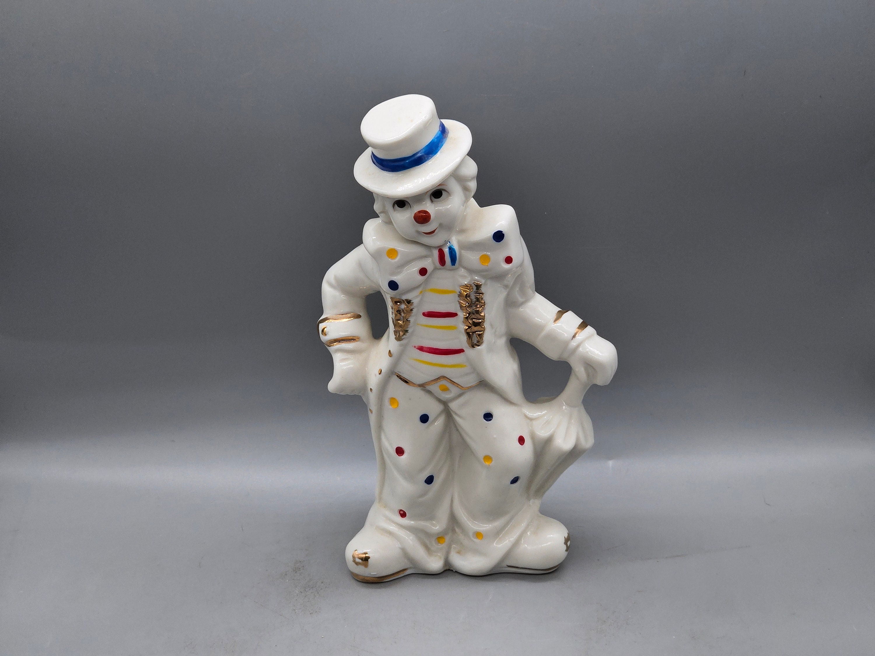 Vintage Porcelain Clown Figurine Sculpture - Etsy