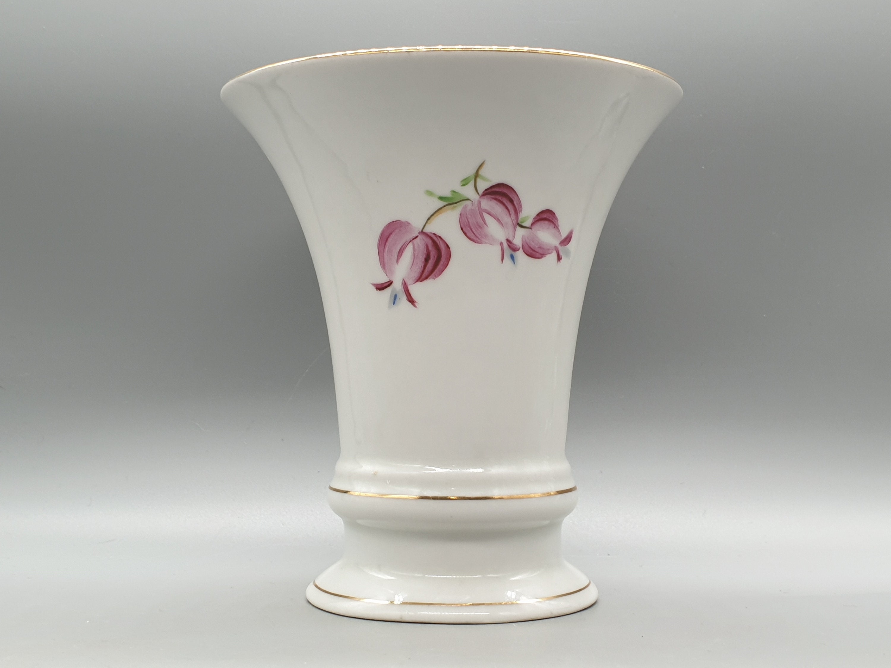 1950s Gebrüder Heubach Lichte Vase With Floral Decorations Vintage ...