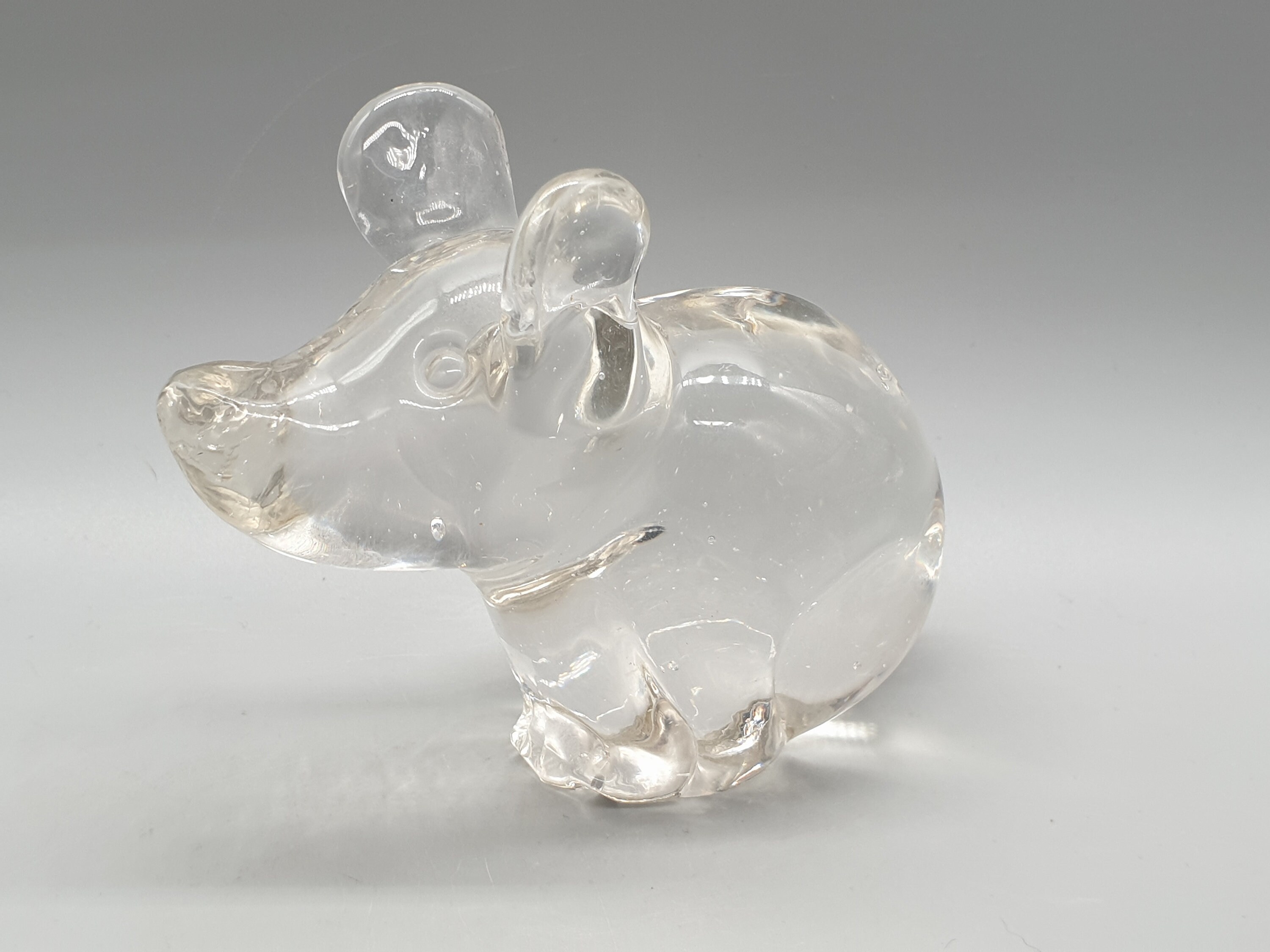 Vintage Glass Paperweight Mouse Figurine - Etsy