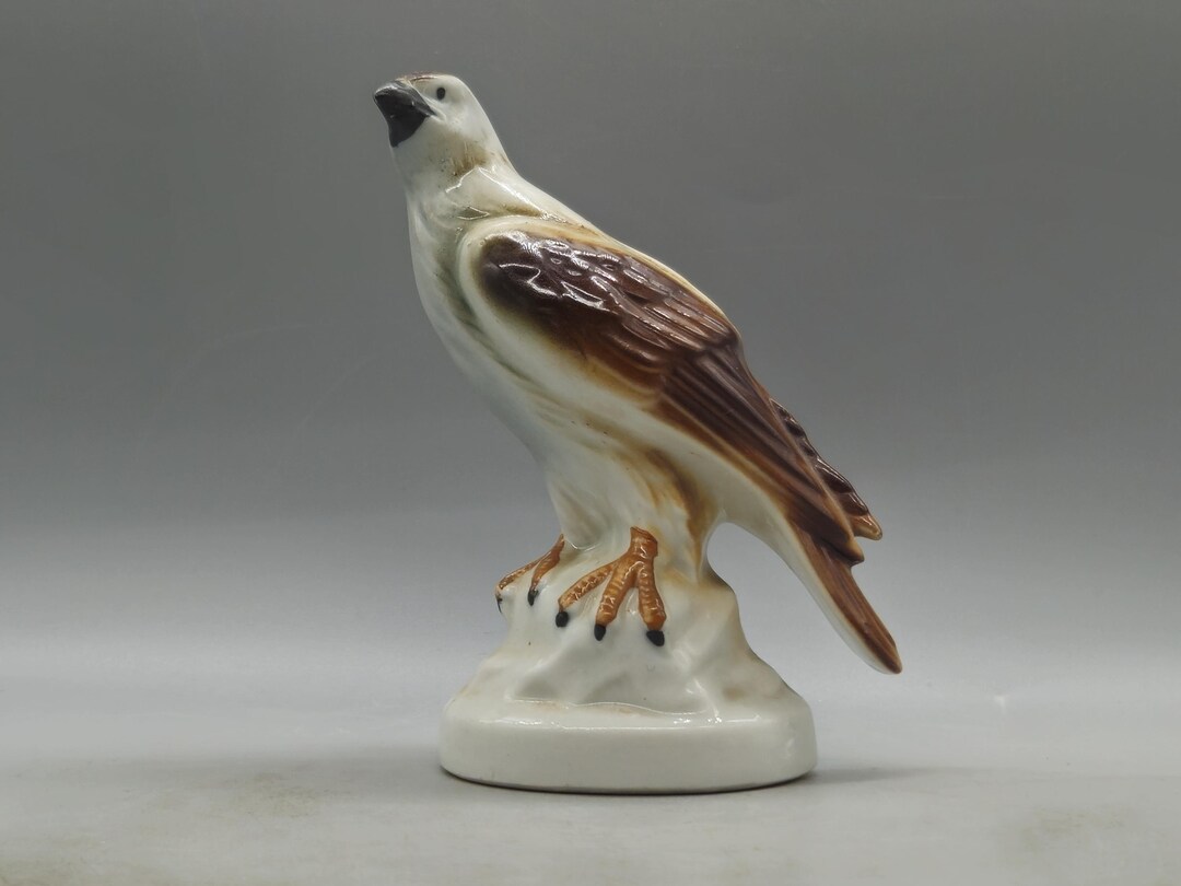Vintage Porcelain Falcon Bird of Prey Figurine - Etsy