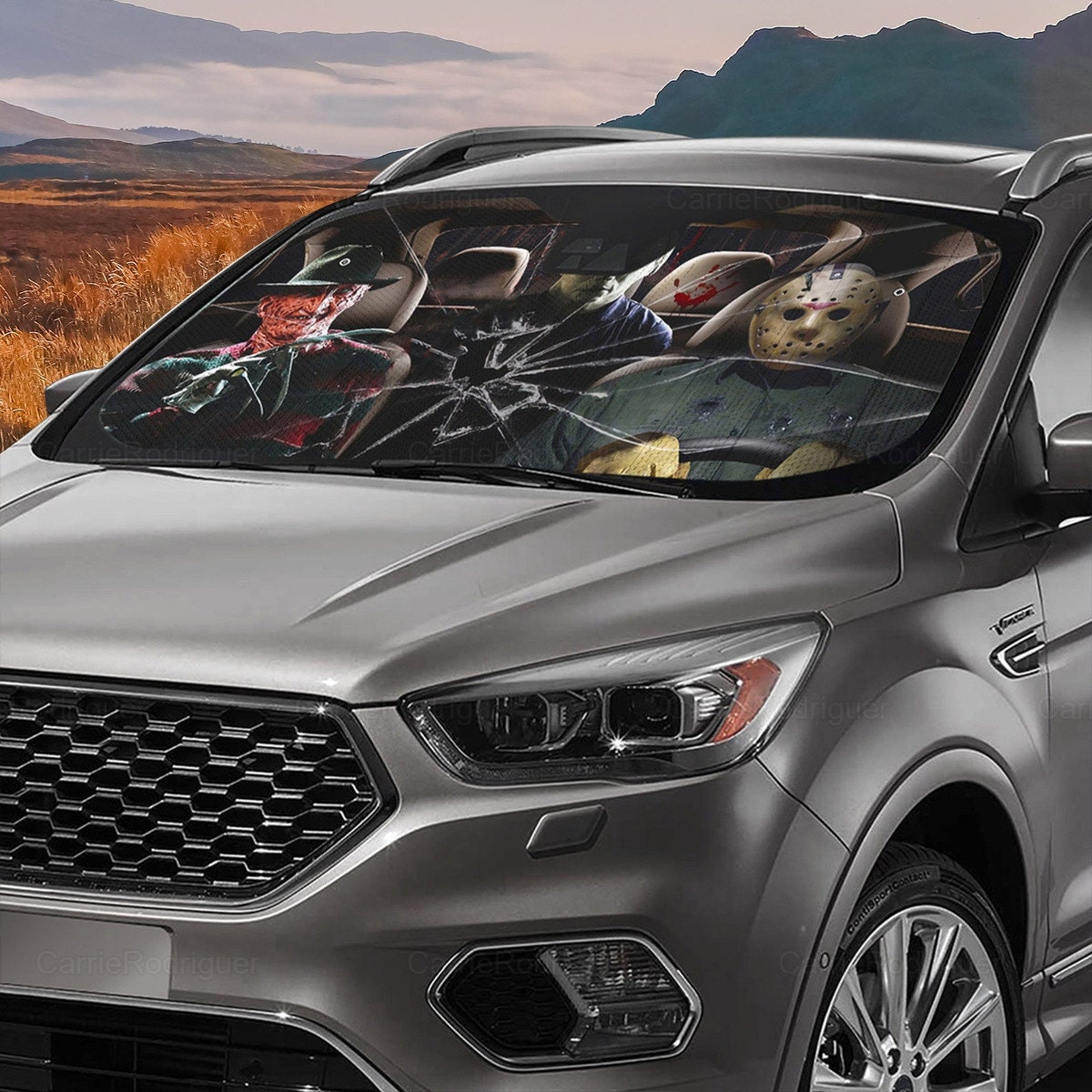 Horror Sunshade, Horror Character Auto Sun Shade sold by Gary Holland ...