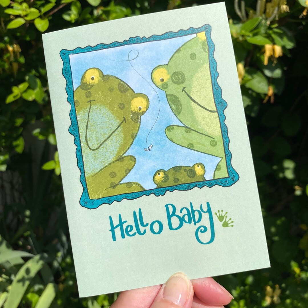 Frog Family New Baby Card, Congratulations Card - Etsy