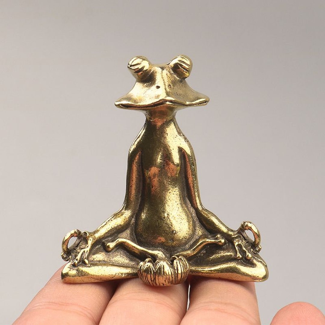 Handmade Brass Tea Pet Meditation Frog Incense Insert/family Desktop ...