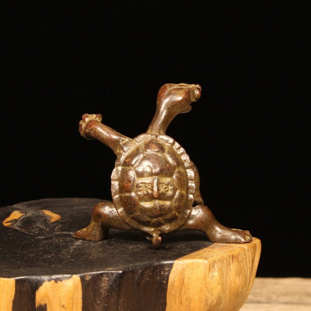 Retro Copper Auspicious Dragon Turtle Praying Spirit Turtle Home ...