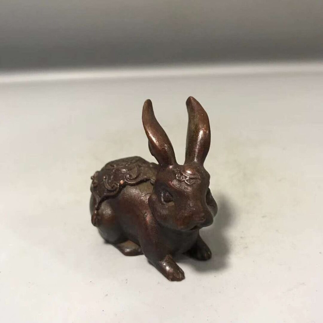 Handmade Solid Pure Copper Rabbit Animal Statue Home Decoration ...