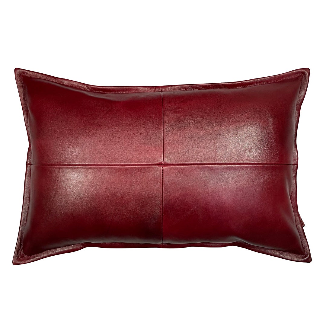 100% Lambskin Leather Pillow Cover Sofa Cushion Case Decorative Throw ...