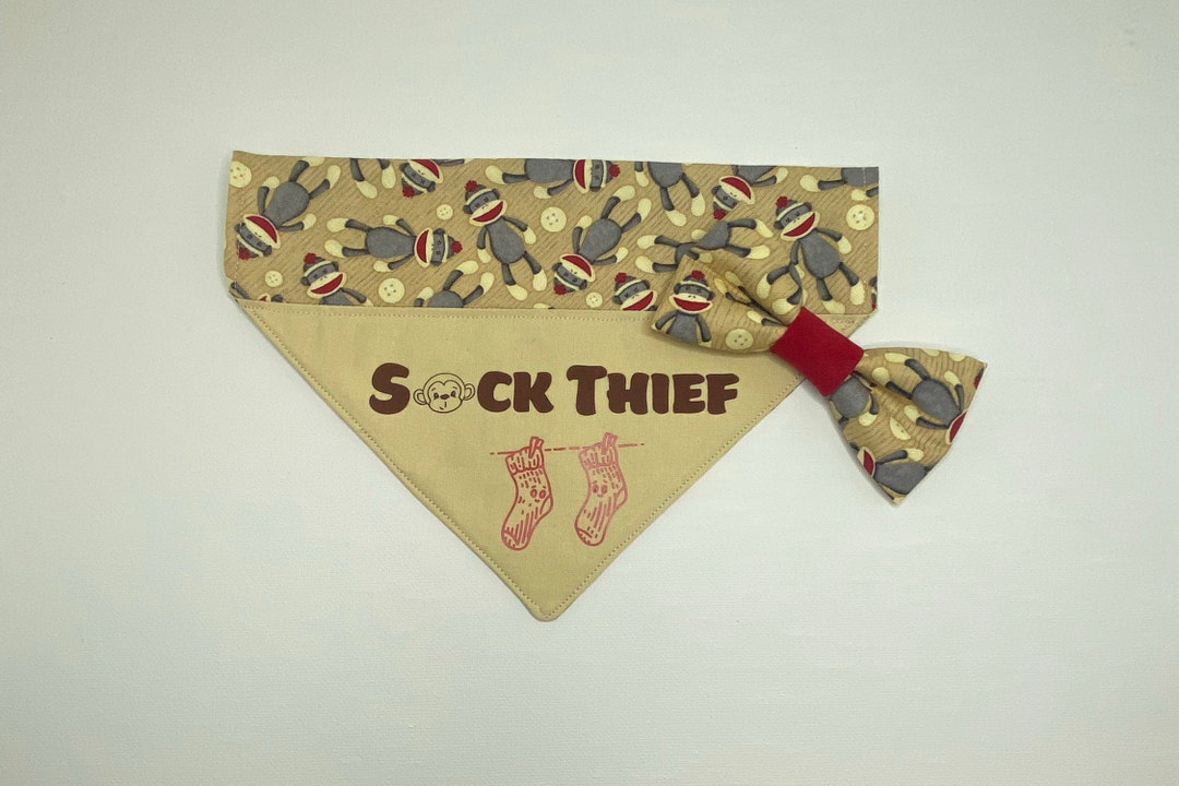Pet Bandana and Bow - Sock Thief - Etsy