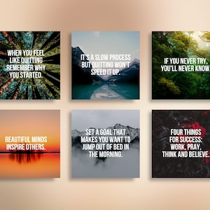 365 Days Motivational Quotes Nature Fully Editable Canva Theme, Instant ...