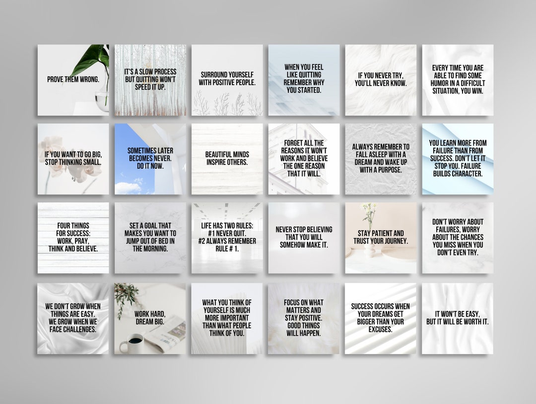 365 Days Motivational Quotes White Fully Editable Canva Theme, Instant ...