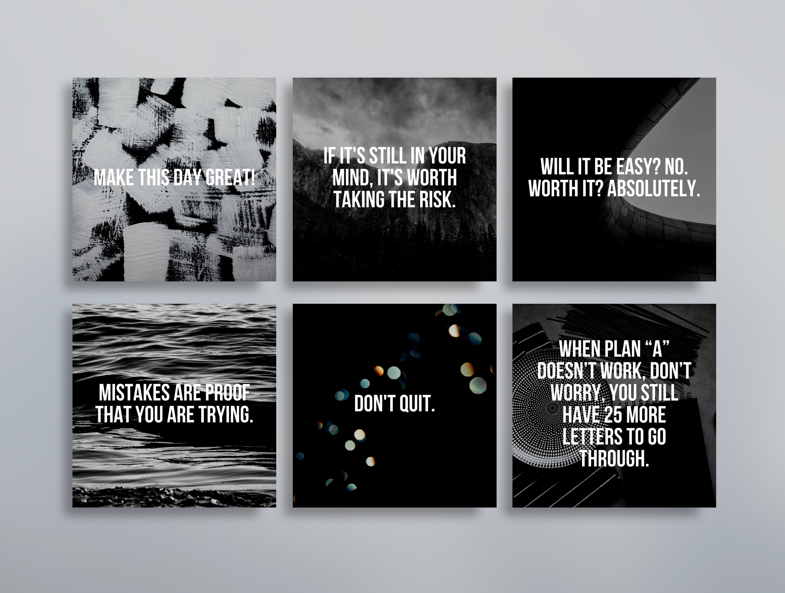 365 Days Motivational Quotes Black Theme, Instant Download ...