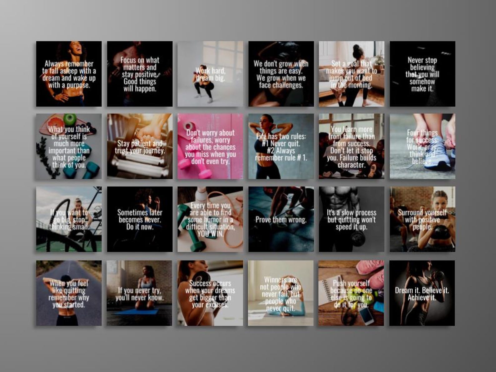 365 Days Motivational Quotes Gym Theme, Instant Download Inspirational ...