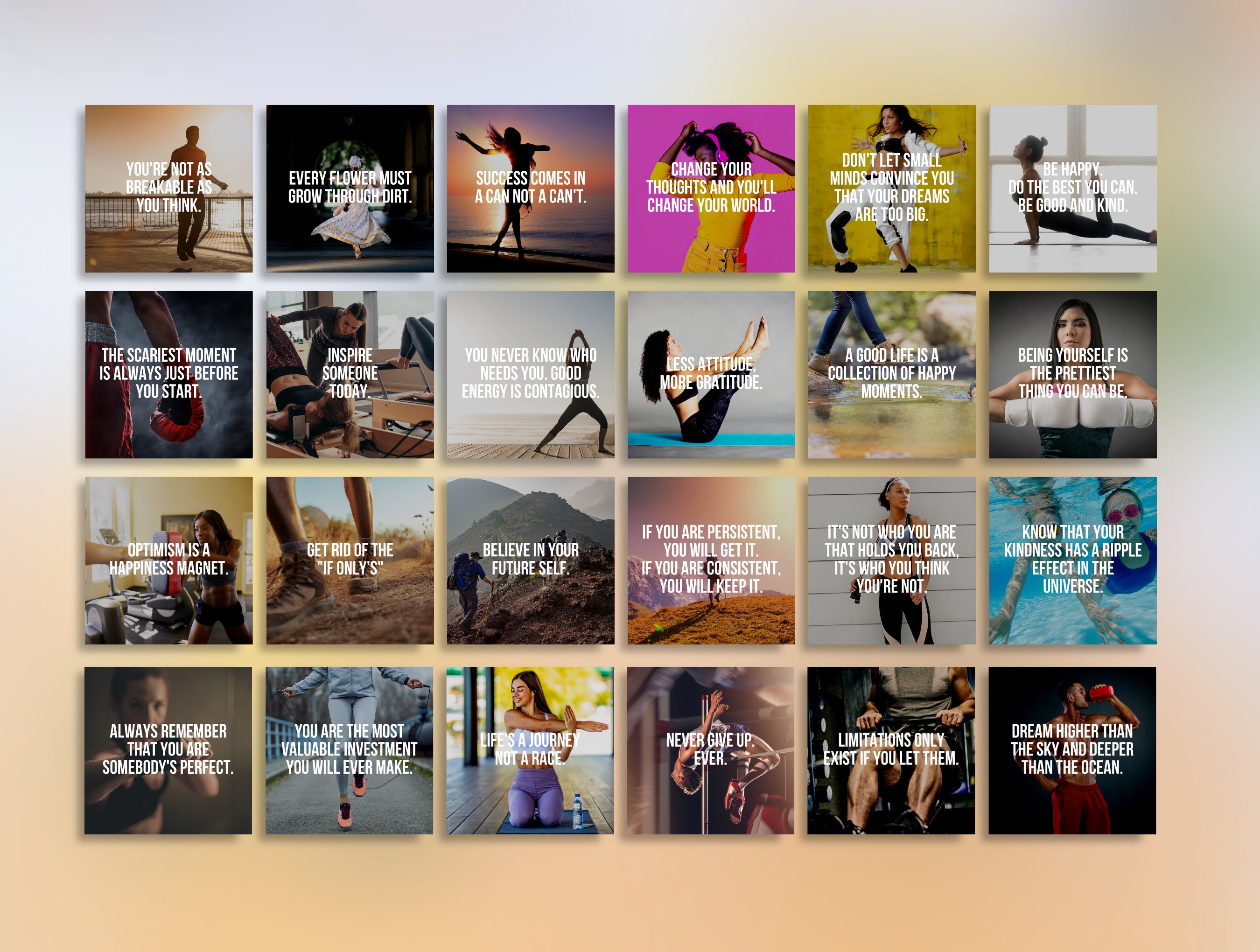 365 Days Motivational Quotes Fitness & Gym Fully Editable Canva Theme ...