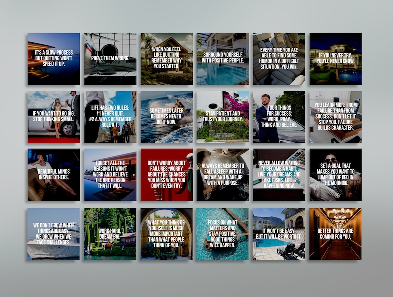 365 Days Motivational Quotes Luxury Fully Editable Canva Theme, Instant ...