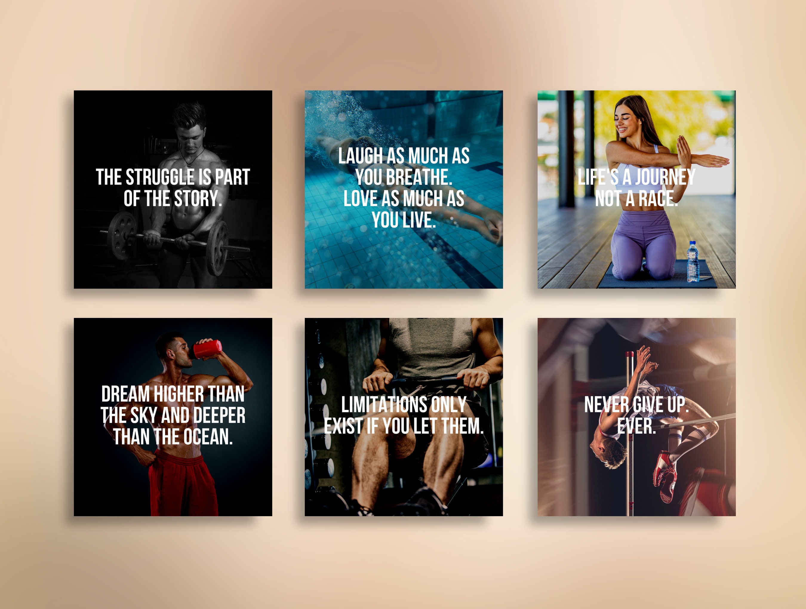 365 Days Motivational Quotes Fitness & Gym Fully Editable Canva Theme ...