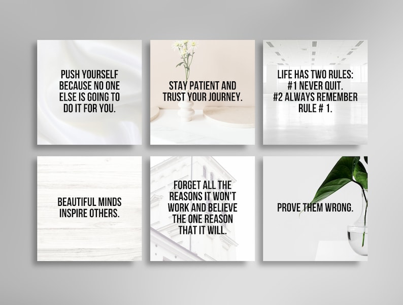 365 Days Motivational Quotes White Fully Editable Canva Theme, Instant ...