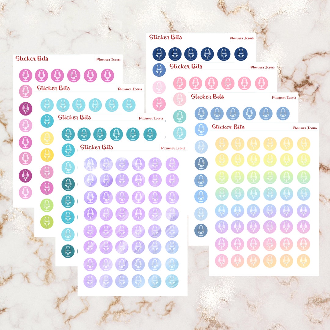 Planner Stickers 48 X Microphone Icons - Etsy