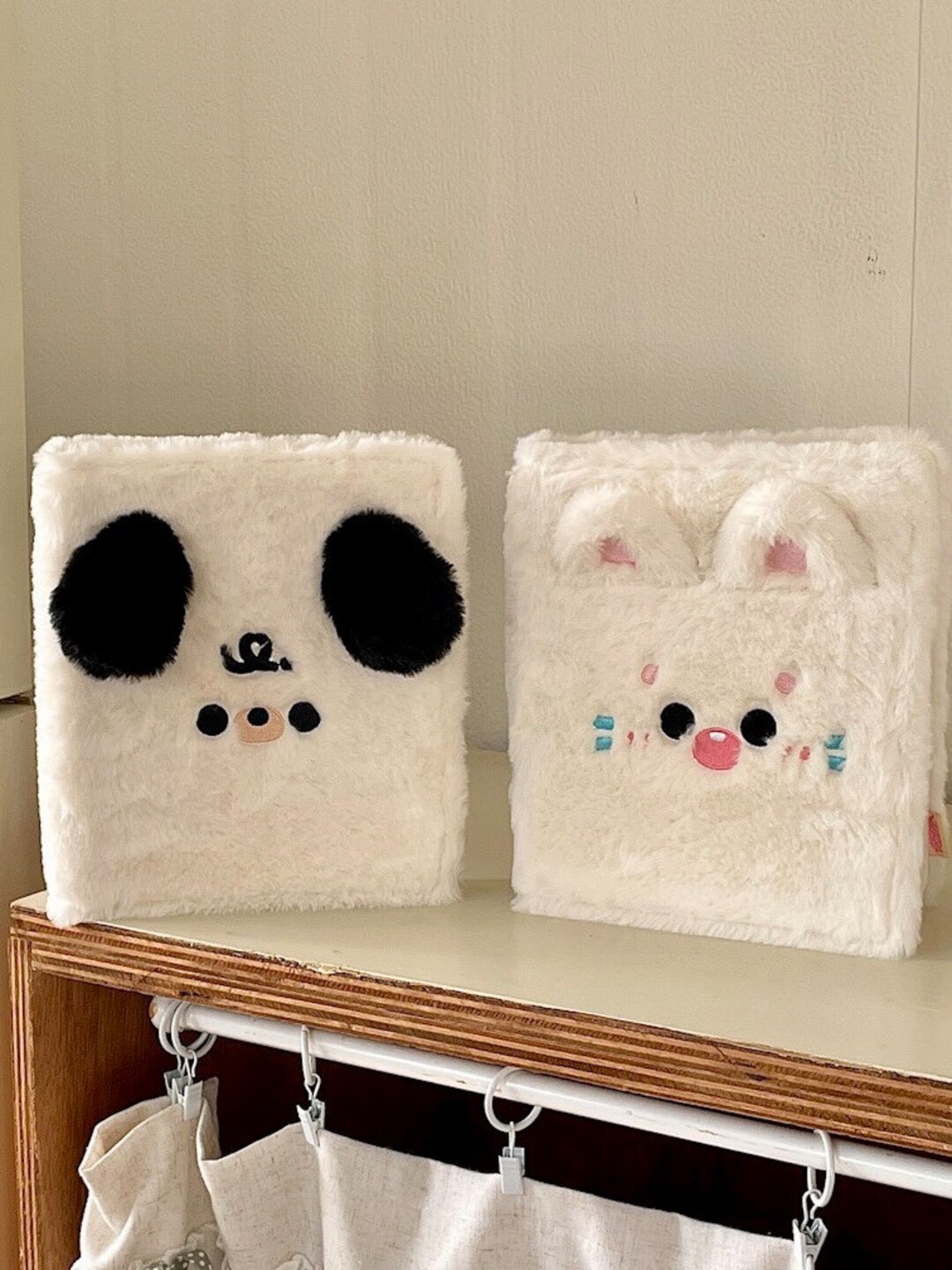 Cute Fluffy Plush Photocard Binder Kpop A5 Kpop 6 Ring Planner/refill ...