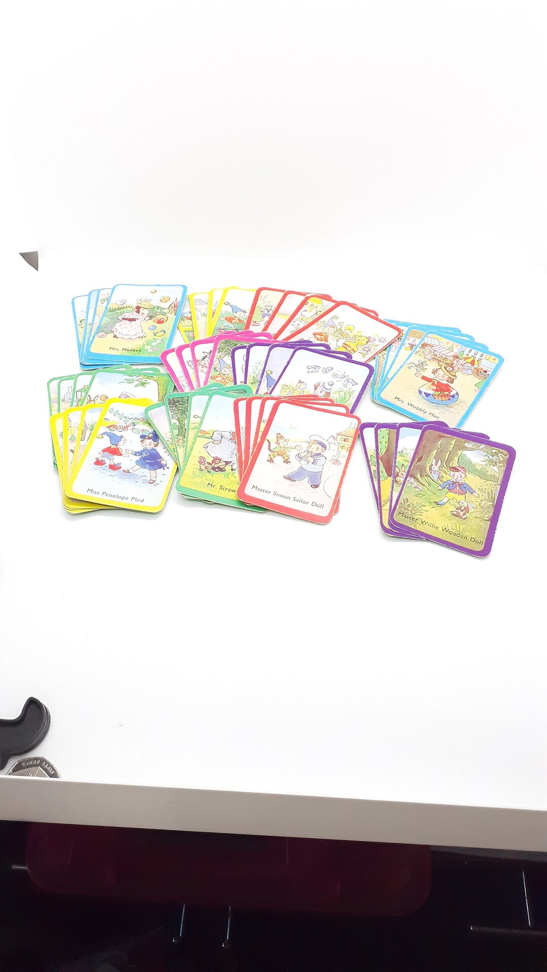 1955 Enid Blyton's Noddy Happy Families Card Game. 44 Cards No Box. 11 ...