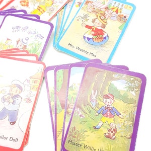 1955 Enid Blyton's Noddy Happy Families Card Game. 44 Cards No Box. 11 ...