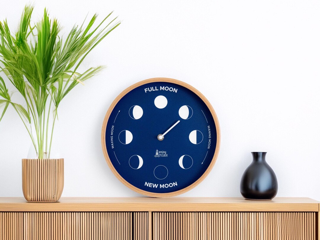 Modern Moon Phase Clock Lunar Home Decor, Perfect Gift for Astronomy ...