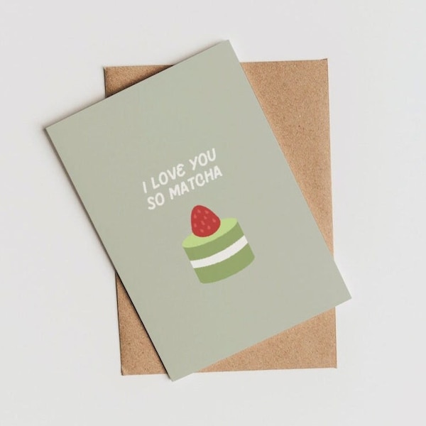Matcha Birthday Card - Etsy