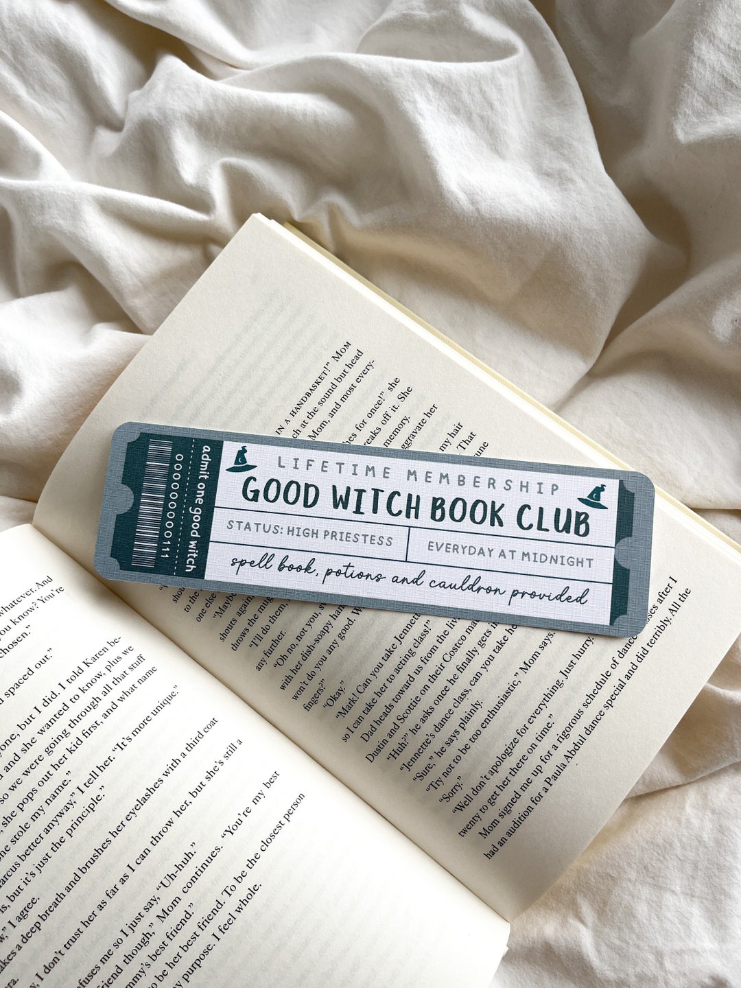 Good Witch Book Club Bookmark Bookmark Ticket Voucher Witch Lit Fantasy ...