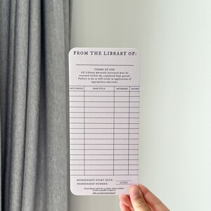 Reading Tracker | Vintage Library Card | Old Fashioned Style Library ...