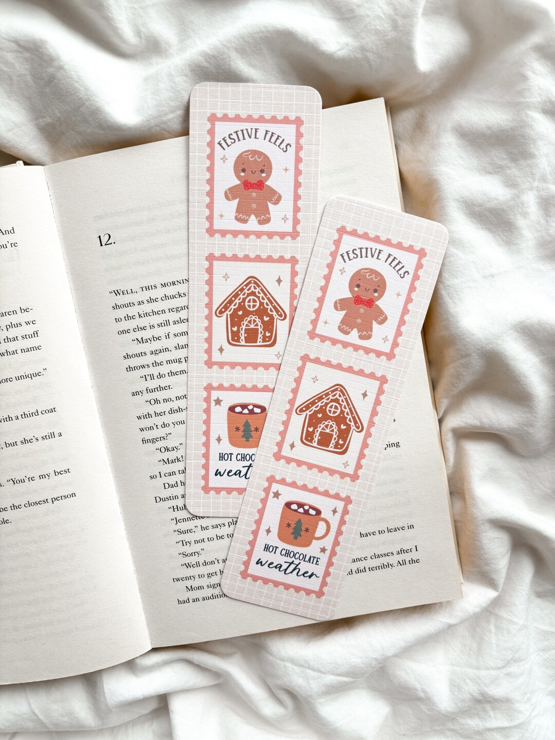 Gingerbread Stamp Bookmark | Christmas Stamp Bookmark | Cute Winter ...