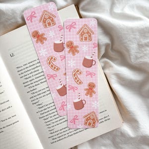 Cute Gingerbread Man Latte Coquette Bookmark | Winter Bookmark ...