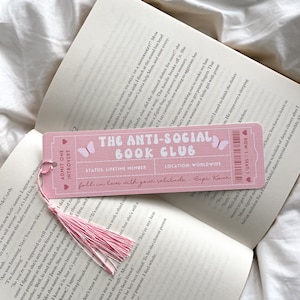 The Anti-social Book Club Bookmark | Feminist Bookmark | Bookmark ...
