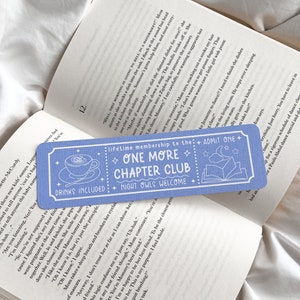One More Chapter Book Club Bookmark | Book Club Ticket Bookmark | Admit ...