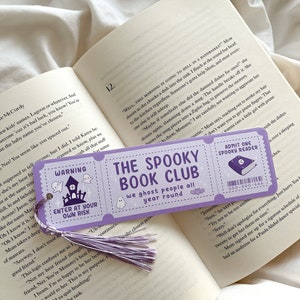 Spooky Book Club | Halloween Bookmark | Autumnal Bookmark | Horror ...
