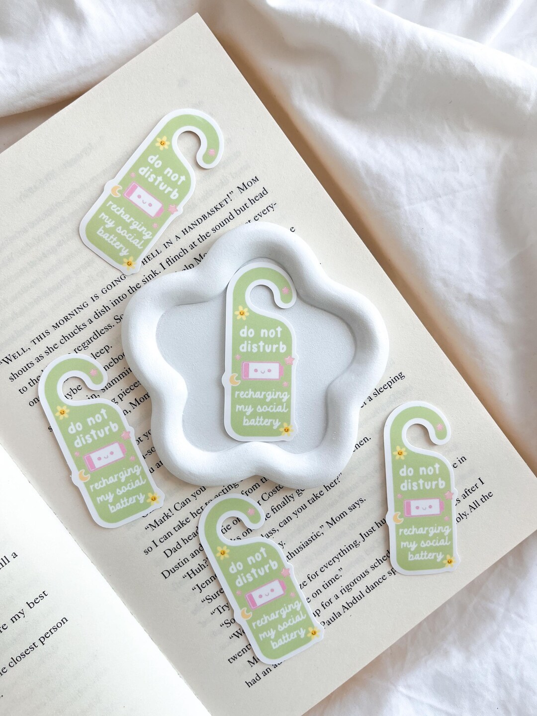Do Not Disturb Recharging My Social Battery Sticker | Bookish Sticker ...