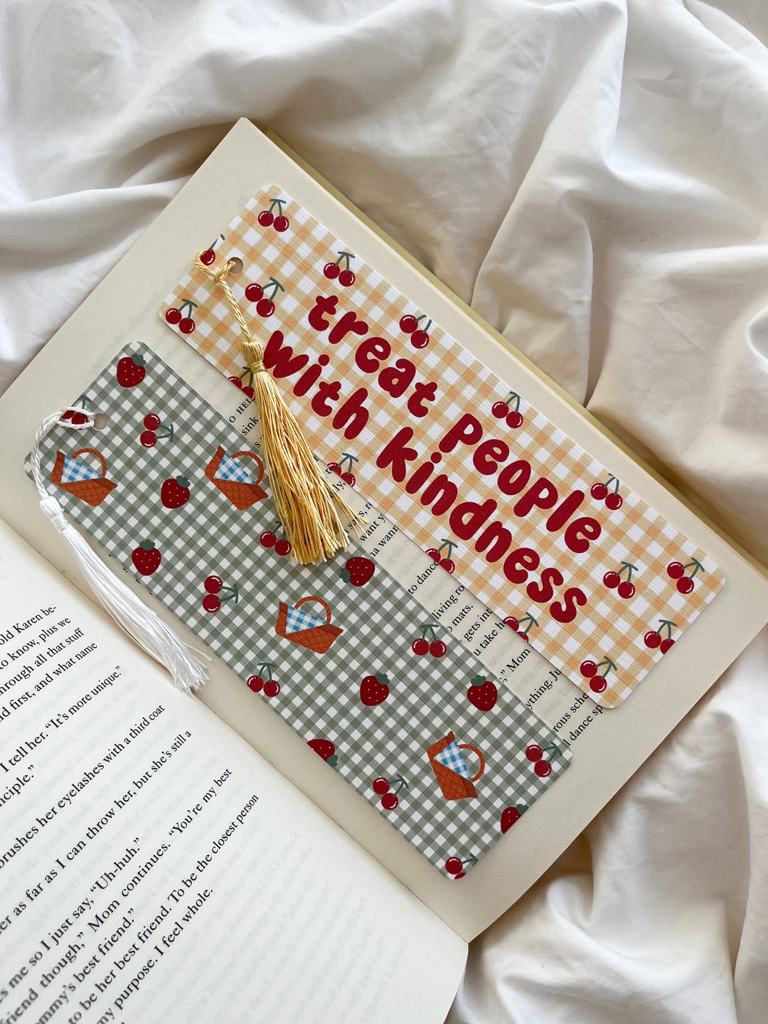 Treat People With Kindness Bookmark | Groovy Retro Bookmark | Cherry ...
