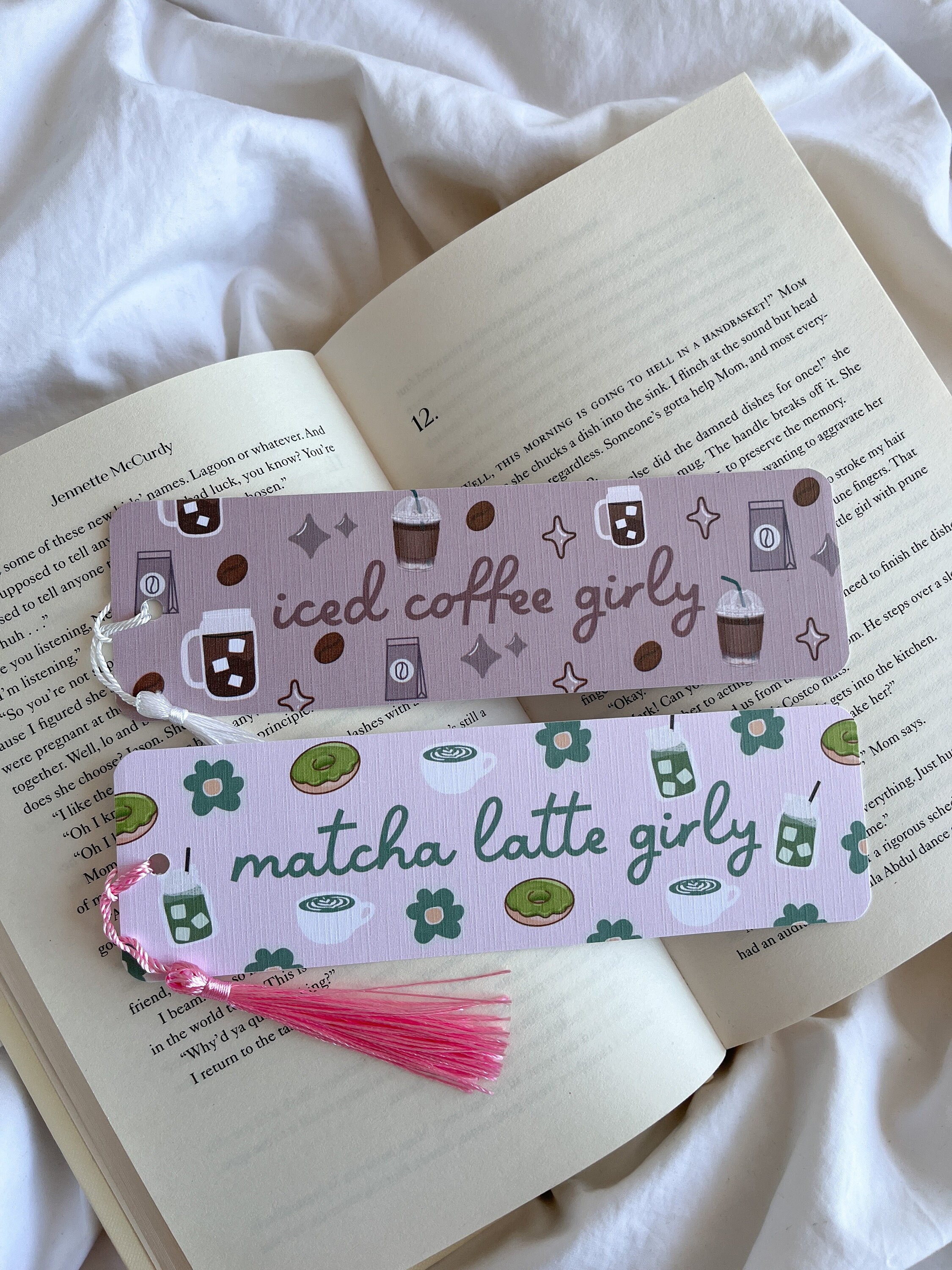 Matcha Latte Girly Bookmark | Iced Coffee Lover Bookmark | Matcha Lover ...