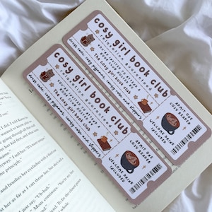 Cosy Girl Book Club | Coffee and Book Lover Bookmark | Fall Bookmark ...