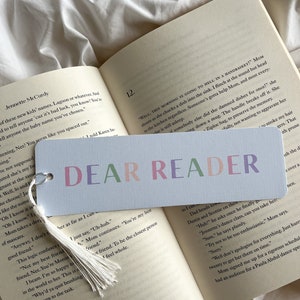 Dear Reader Bookmark | Cute Minimal Bookmark | Book Gift | Pastel ...