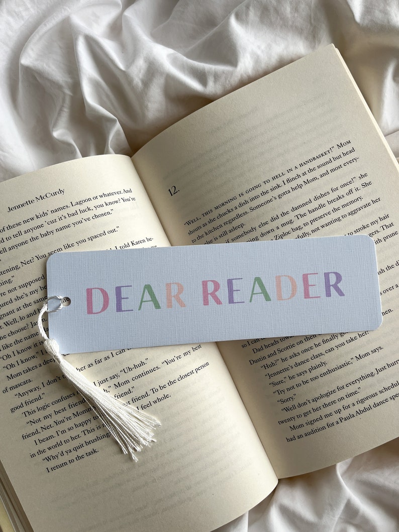 Dear Reader Bookmark | Cute Minimal Bookmark | Book Gift | Pastel ...