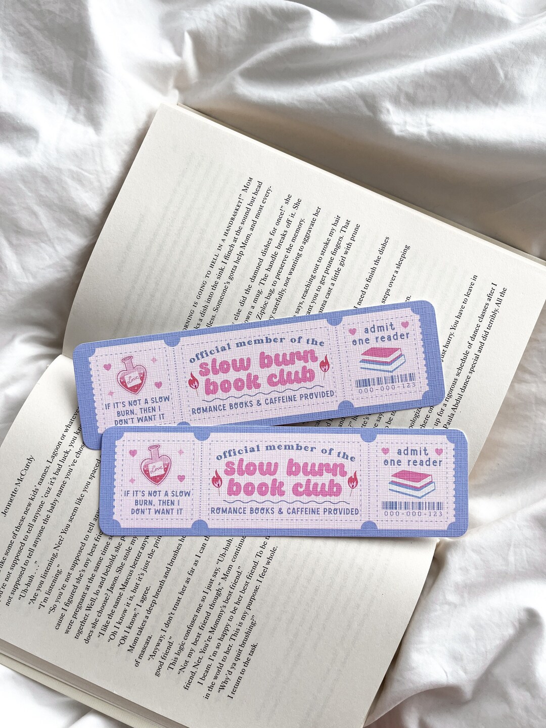 The Slow Burn Book Club Bookmark | Bookmark Ticket | Bookish Gift ...